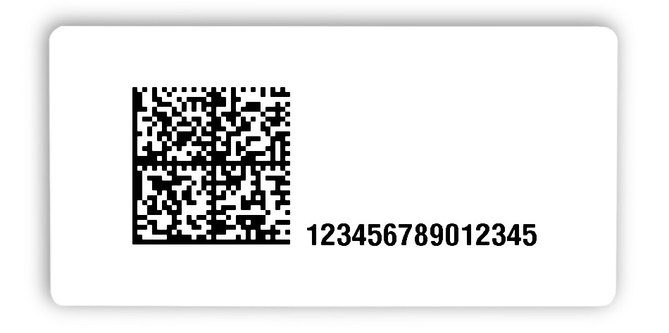 68x34mm Etiketten mit QR- und DataMatrix-Code Folie weiß ...