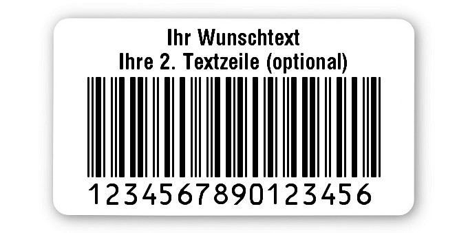 45x25mm Etiketten mit Barcode Folie weiß | Barcodeetiketten.com - coded ...